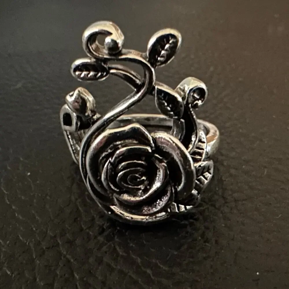 Dragonfly Gems | Jewelry | Rose Filigree Oxidized Sterling Tone Ring ...